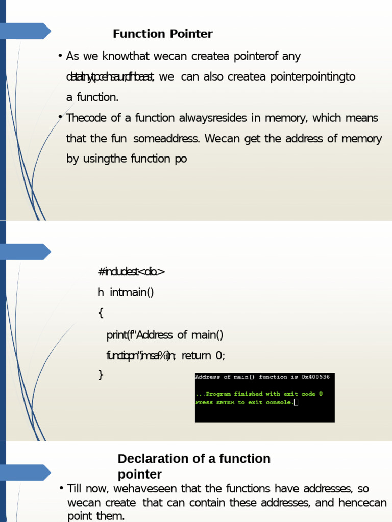 Function Pointer | PDF | Pointer (Computer Programming) | Computer ... Function Pointer | PDF | Pointer (Computer Programming) | Computer ...