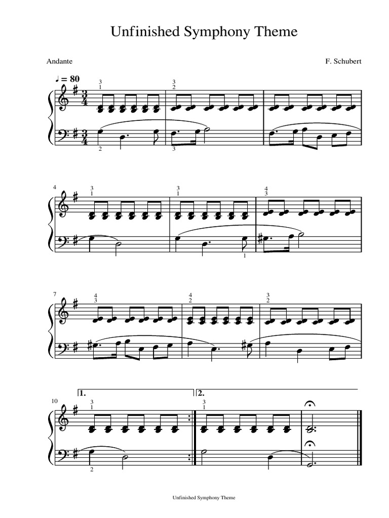 Unfinished Symphony Theme - Piano (SFILE | PDF