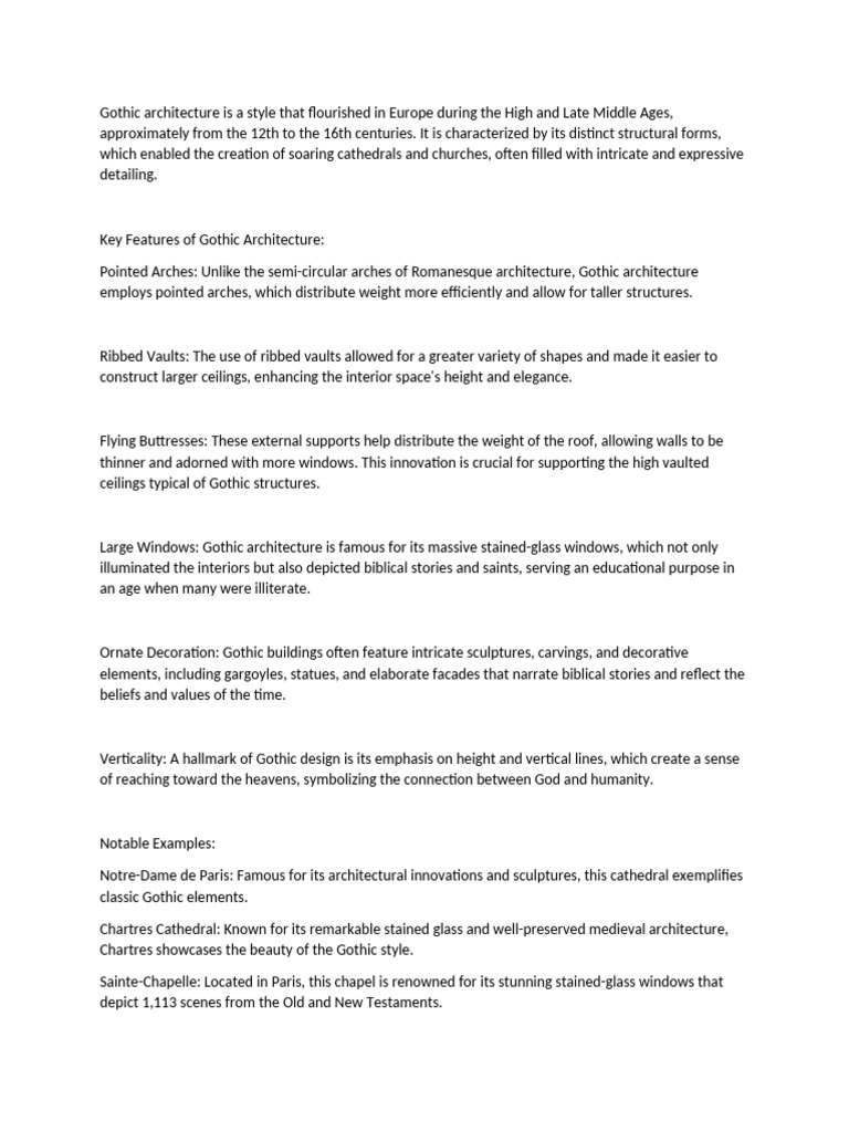 Key Features of Gothic Architecture | PDF | Gothic Architecture ...