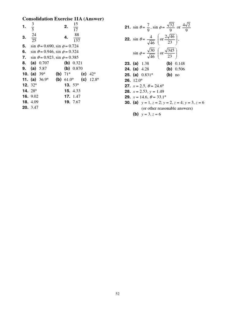 F2-Trigonometric Ratio Ans | PDF