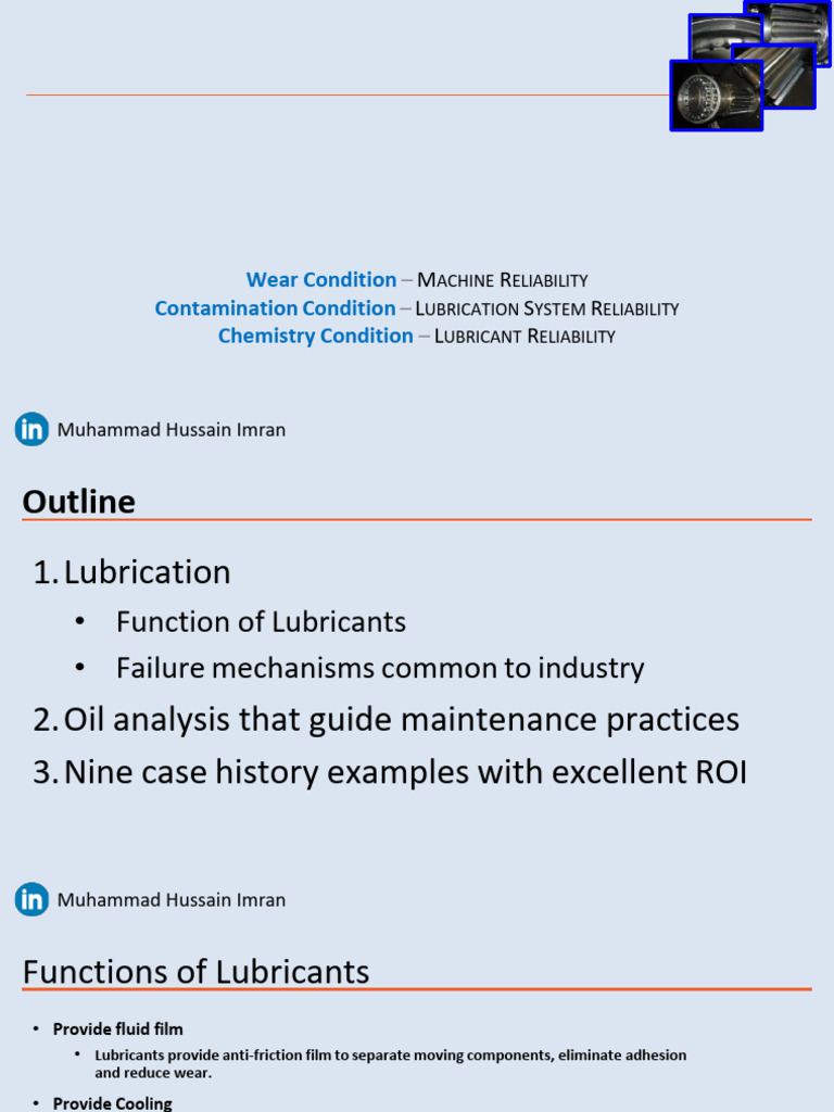 Lubrication & Oil Analysis Guide | PDF | Wear | Lubricant