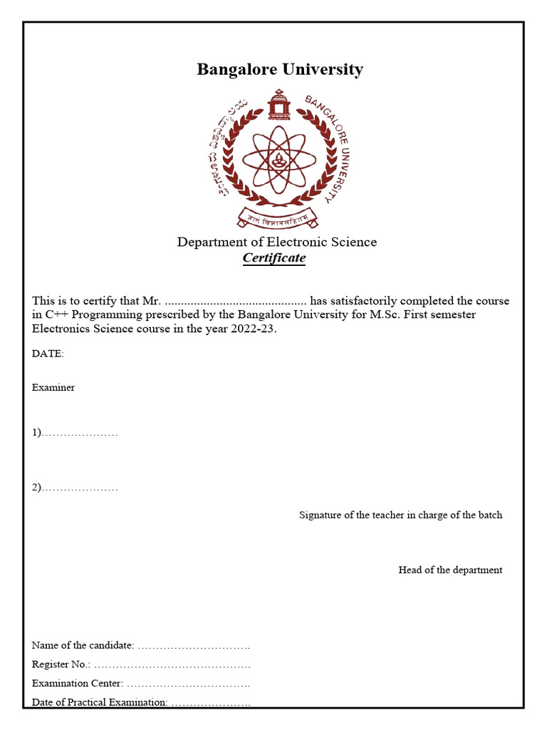 BU Certificate C++ | PDF