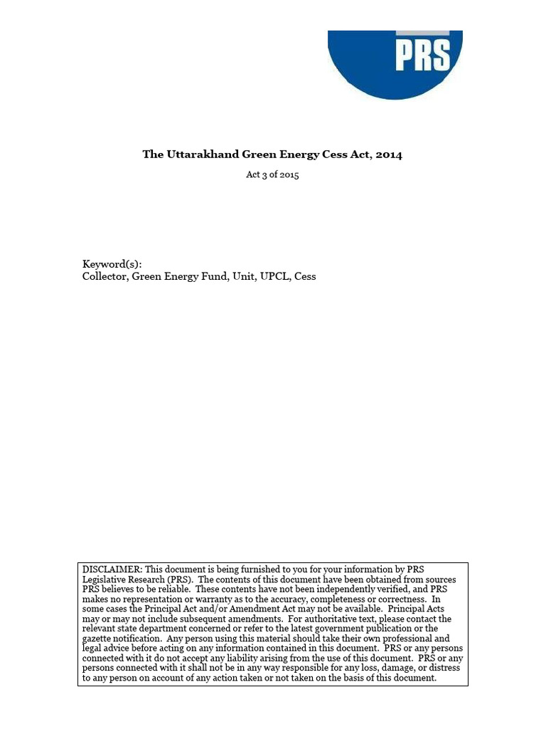 Green Energy Cess Cess UPCL | PDF | Social Science