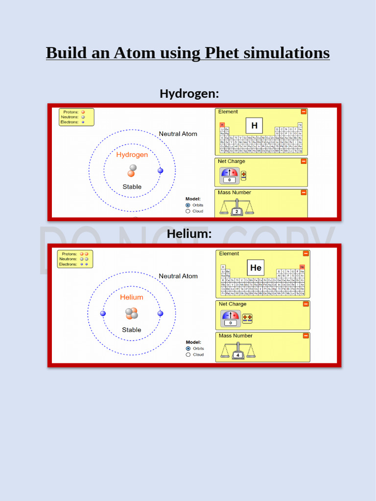 Build An Atom Using Phet Simulations | PDF