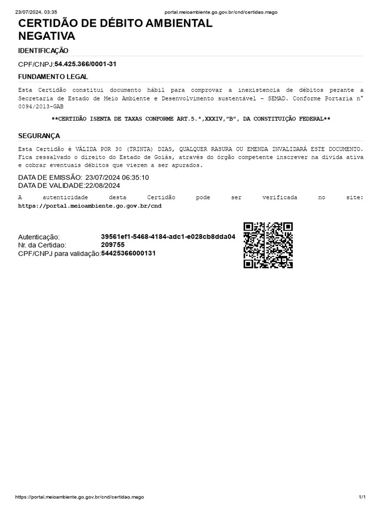 CND Certidao - Mago | PDF