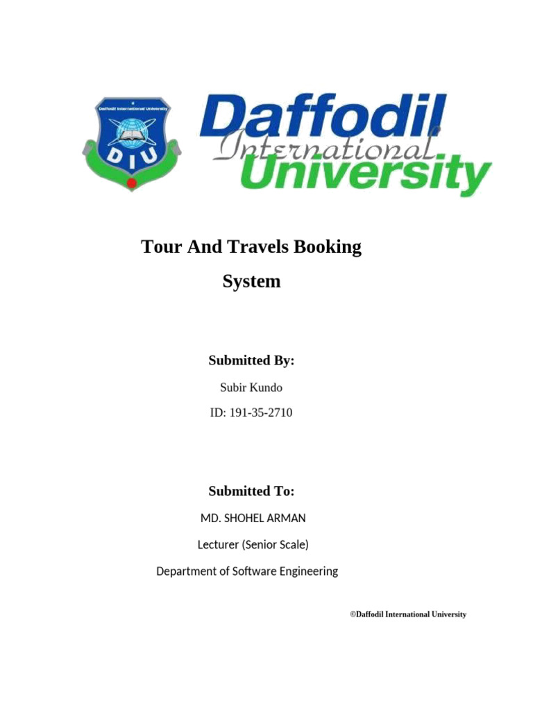 Tour and Travels Booking System (Final Report Documentation) | PDF ...