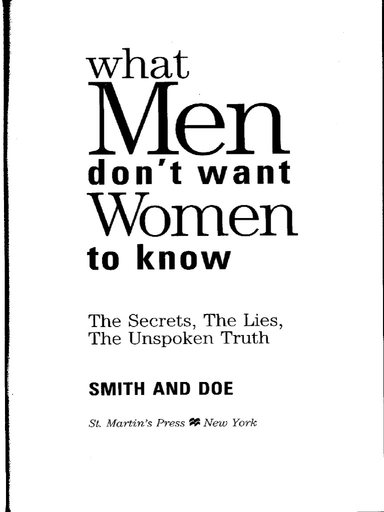 What Men Don't Want Women To Know | PDF
