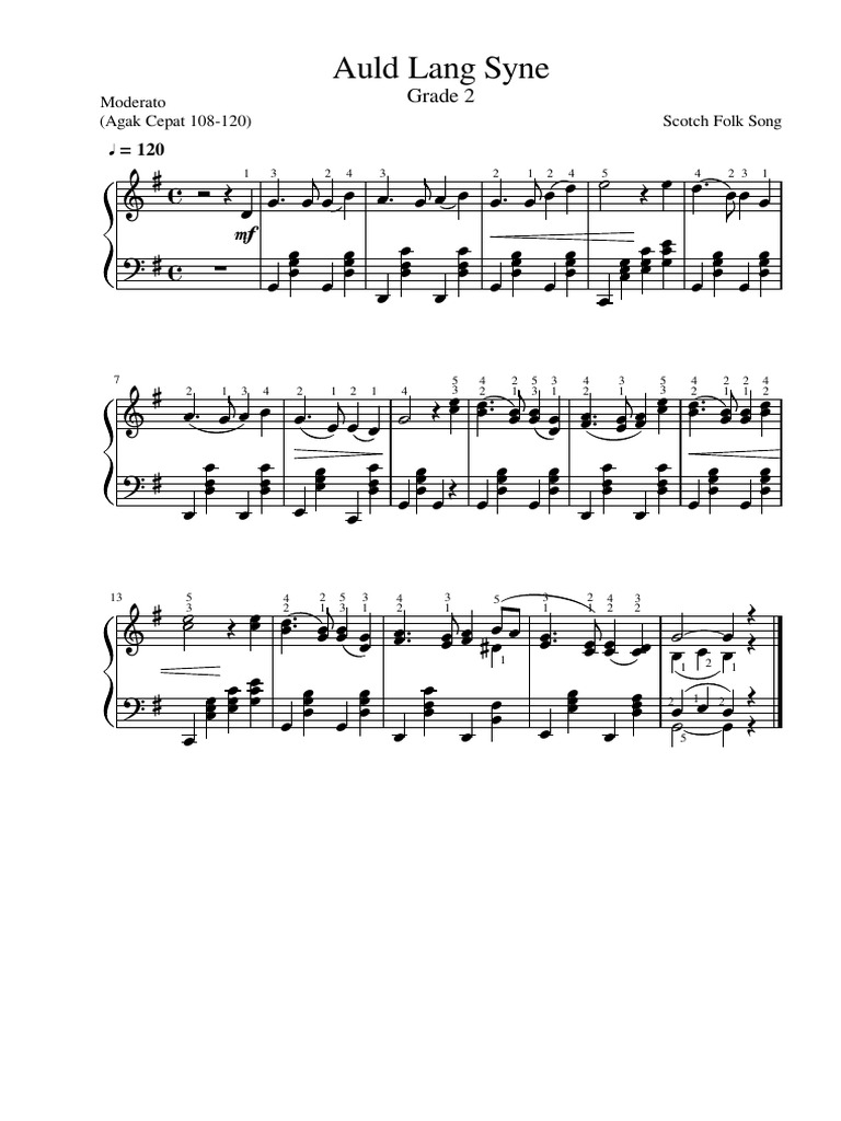 19 Auld Lang Syne - Piano Grade 2 (SFILE | PDF
