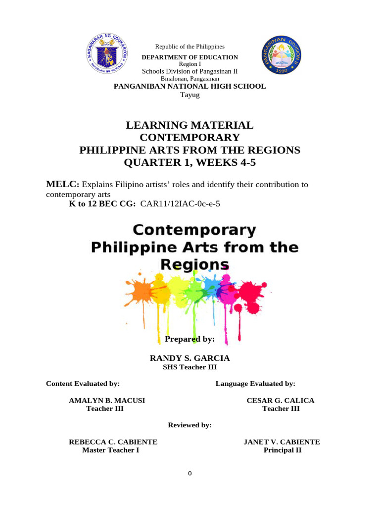 CPAR q1 Week 4-5 | PDF | Art