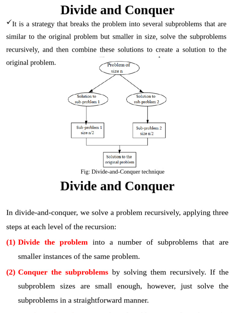 2.1 Divide and Conquer | PDF | Theoretical Computer Science | Numerical Analysis