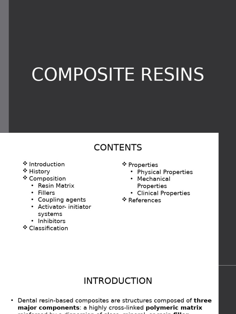 Composite Resins | PDF | Dental Composite | Composite Material