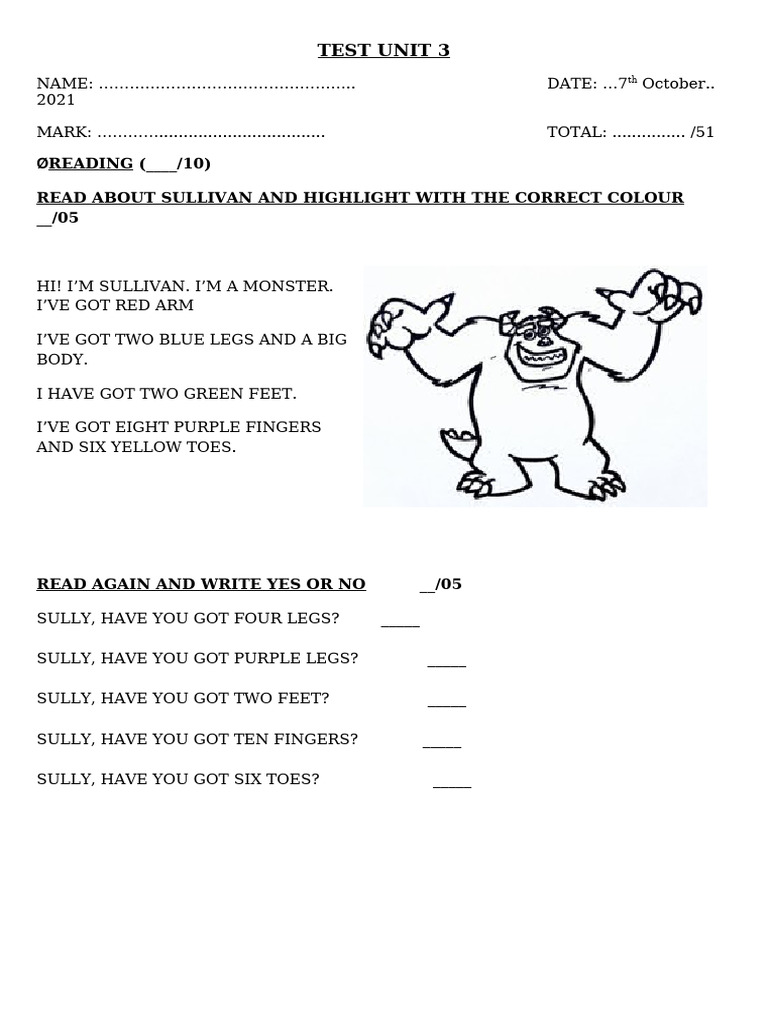 2ND GRADE - Test unit 3 | PDF