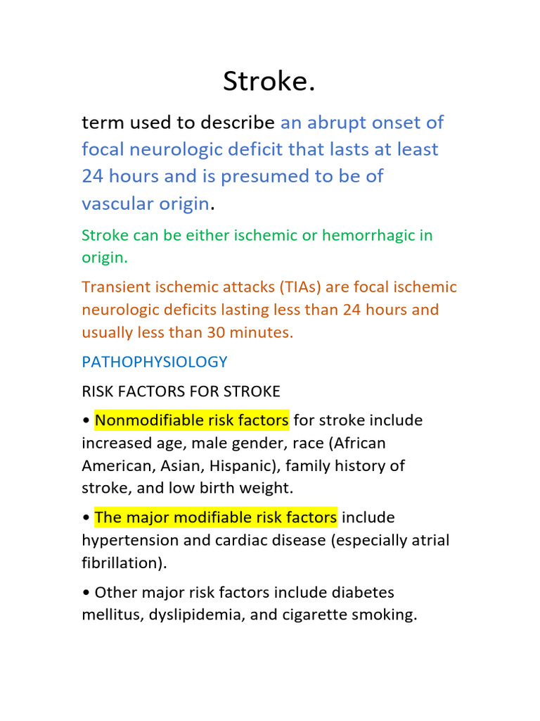 Stroke 240912 104453 | PDF | Stroke | Ischemia