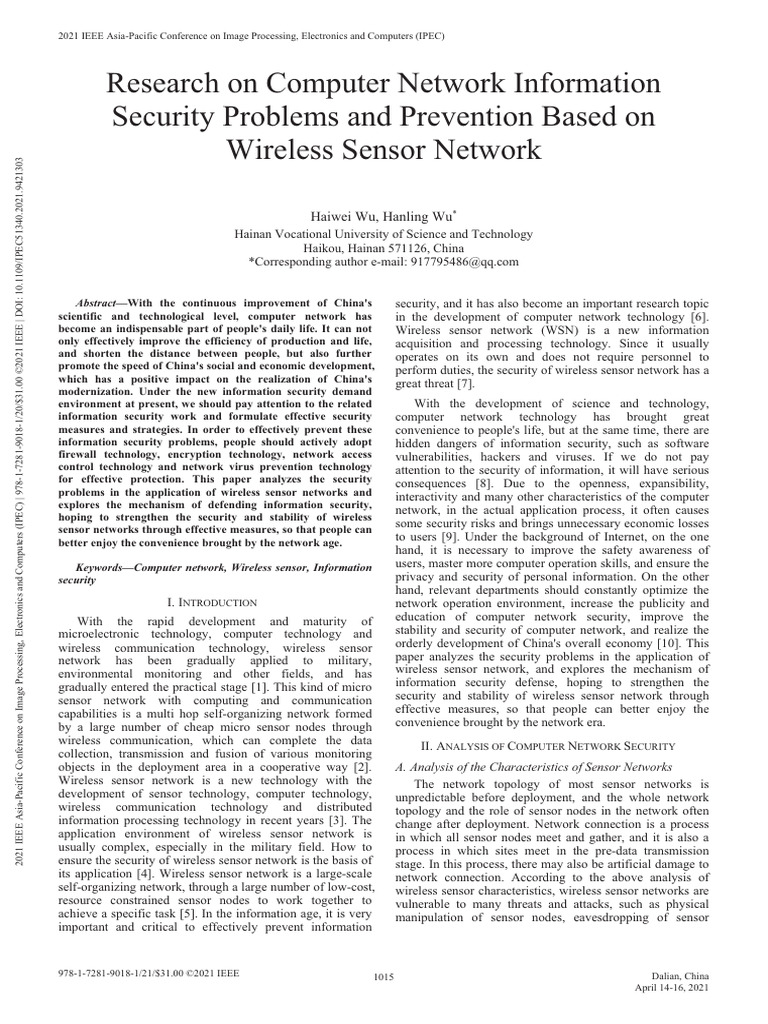 Computer Network Information Security Problems And Prevention Based On