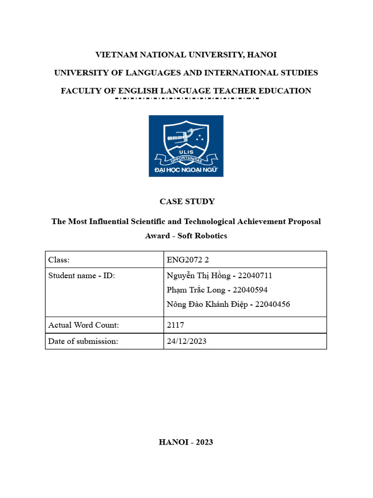 G2 - Case Study | PDF | Actuator | Materials