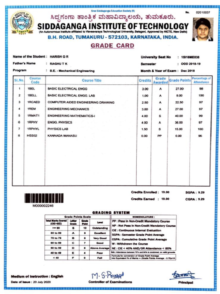 Engineering Marks Card - 11zon | PDF
