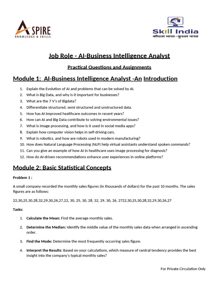 Artificial Intelligence & BA - Practicals Assignments | PDF | Linear Regression | Regression ...