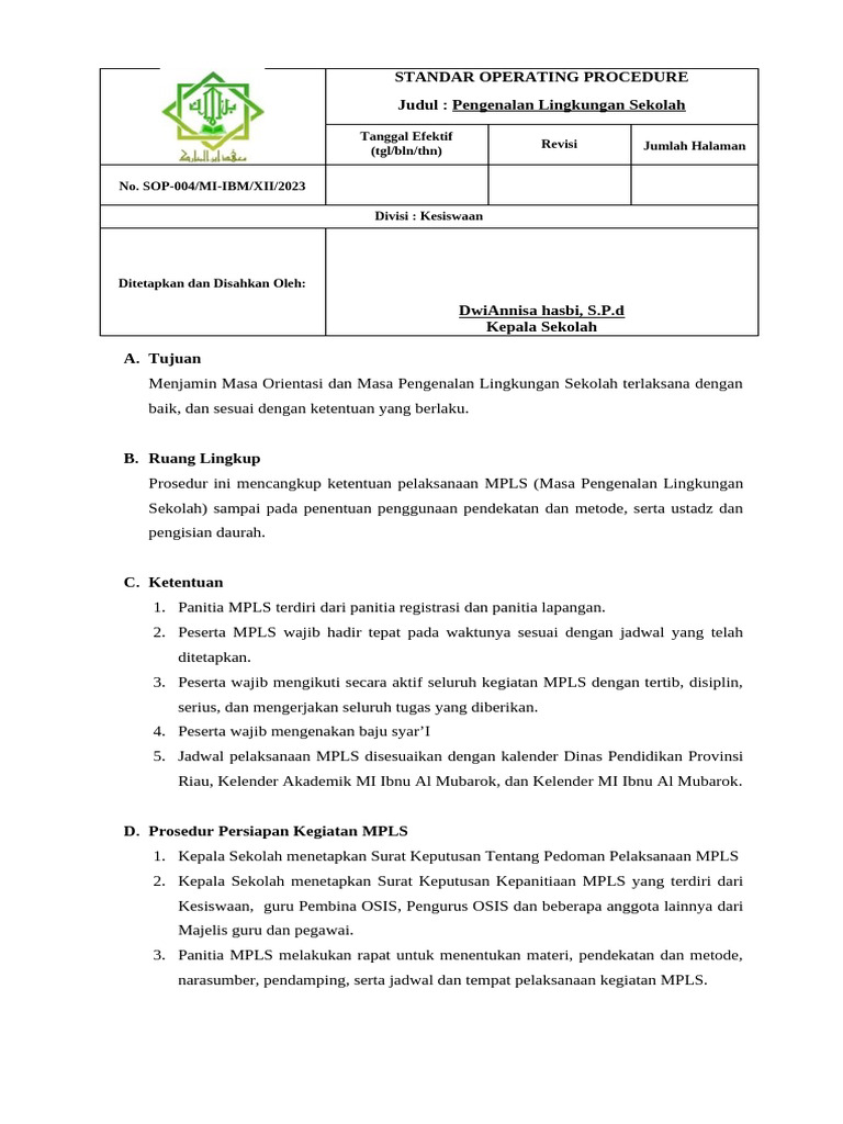 004 Standar Operating Procedure MPLS | PDF | Bisnis | Sains & Matematika