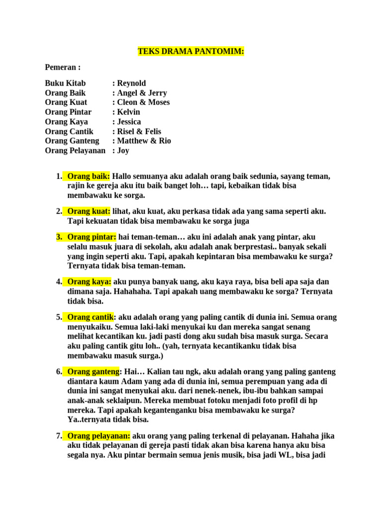 Teks Drama Pantomim | PDF