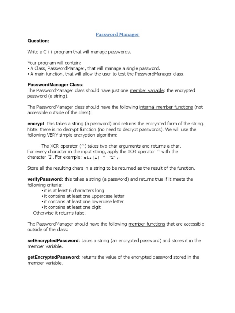 Password Manager | Download Free PDF | Password | String (Computer Science)