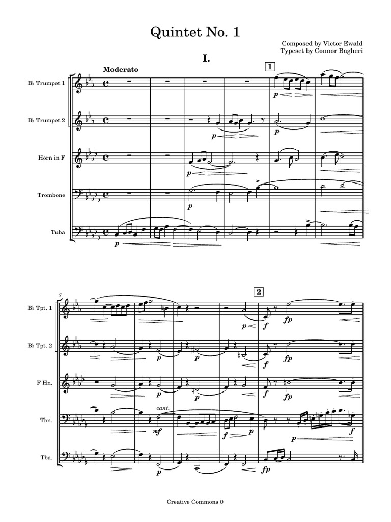 IMSLP902904-PMLP77916-Brass Quintet No.1 Op.5 - Victor Ewald | PDF | Brass Instruments | Aerophones