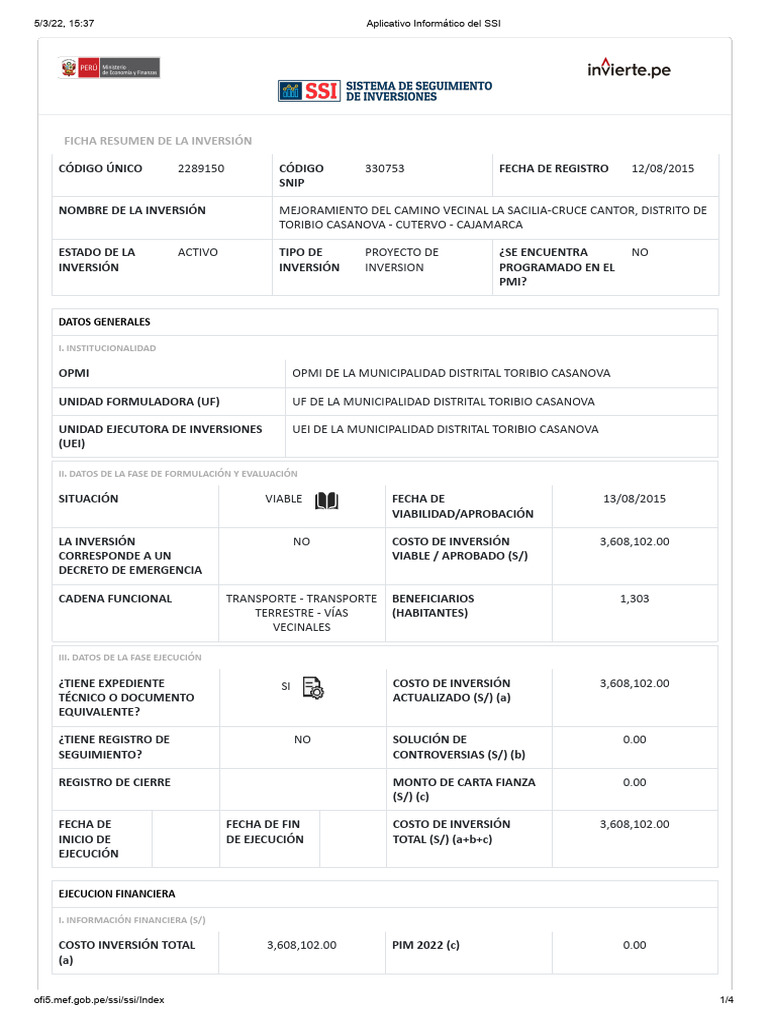 Aplicativo Informático del SSI | PDF