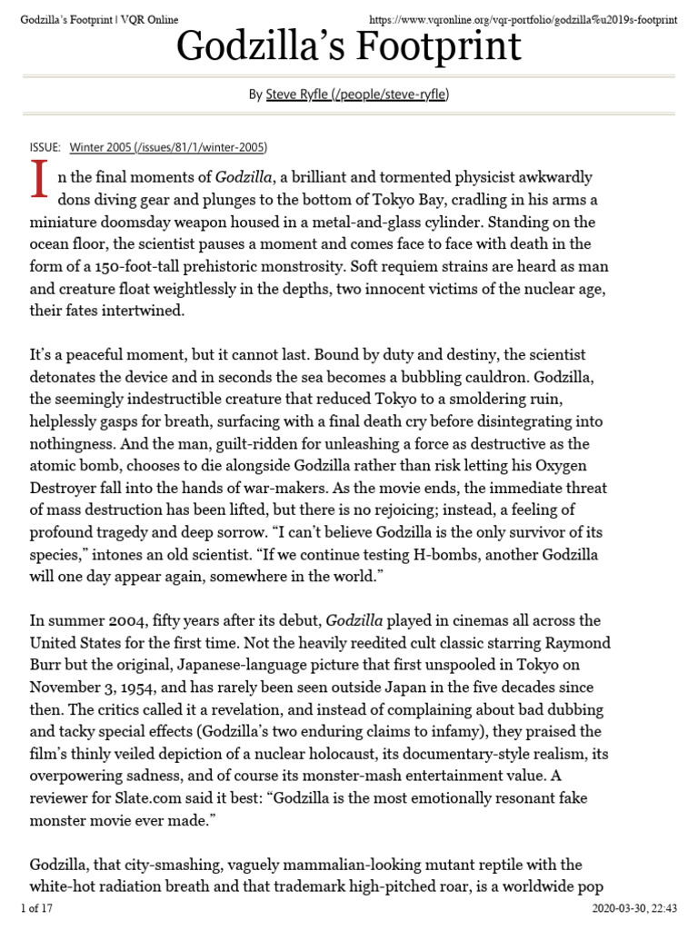 Godzilla S Footprint | PDF | Young Adult