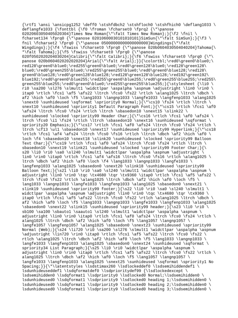 RTF Document Structure Guide | PDF | Publishing | Writing