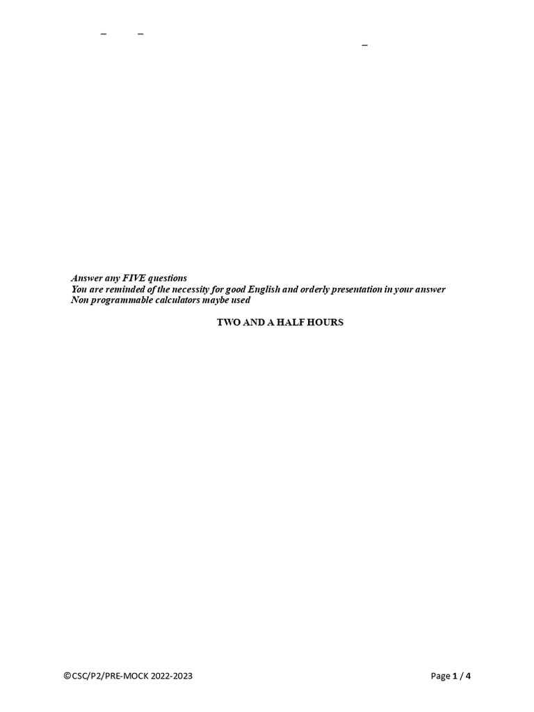 CSC Pre Mock Dec 2022 OL P2 | PDF | Logic Gate | Input/Output