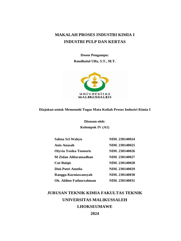 Industri Pulp and Paper | PDF