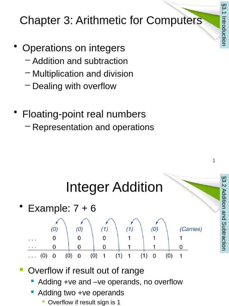 Chapter 3 Arithmetic For Computers | PDF | Division (Mathematics ...