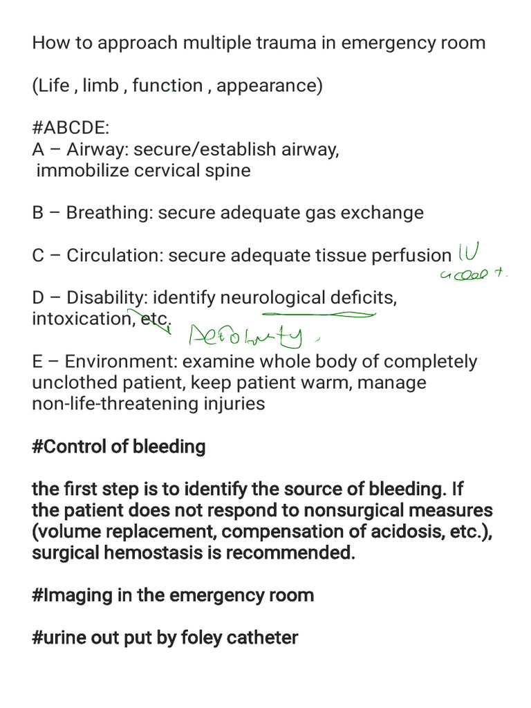 How To Approach Multiple Trauma | PDF | Law | Science & Mathematics