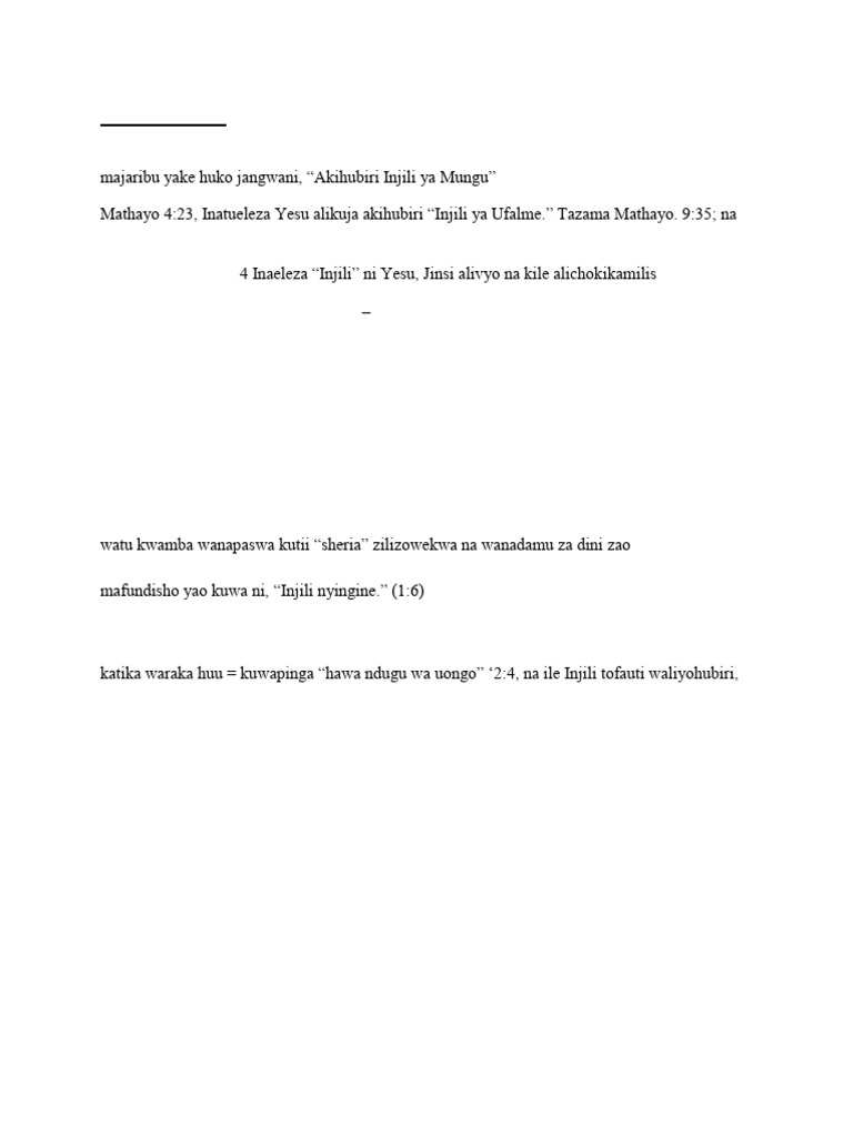 4 Injiili Ni Nini What Is The Gospel Story | PDF