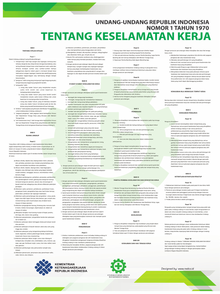 Uu Keselamatan Kerja | PDF