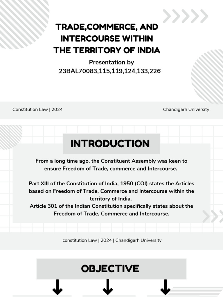Trade, Commerce, and Intercourse Within The Territory of India | PDF ...
