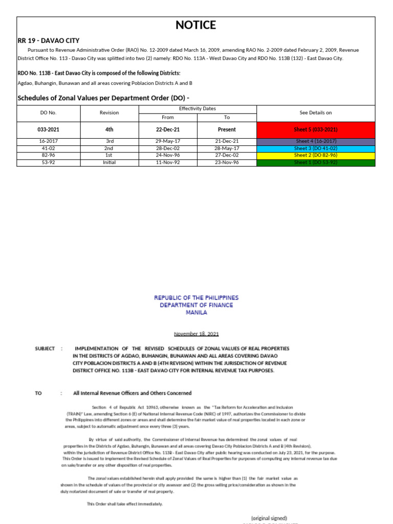 RDO No. 113B - East Davao City | PDF