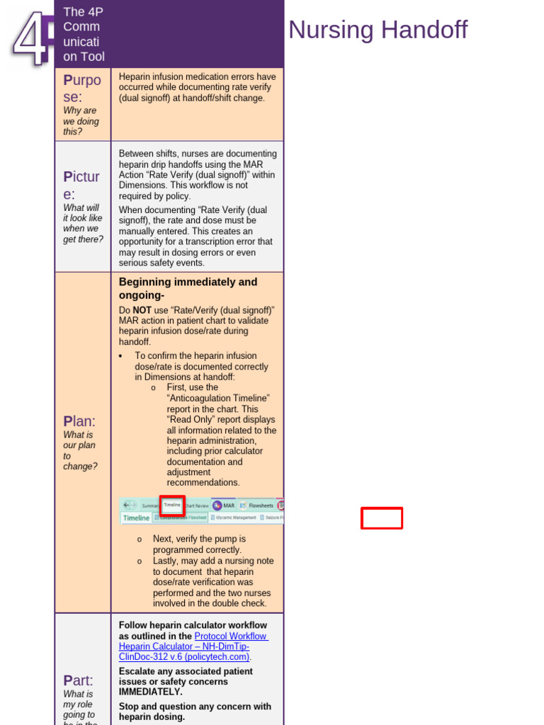 4P Heparin Nursing Handoff Safety Concern 051524 | PDF | Finance ...
