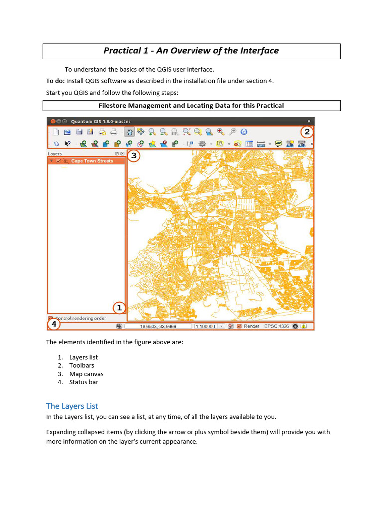 12 Practical 1 Qgis Interface Pdf Menu Computing Graphical User Interfaces 4348
