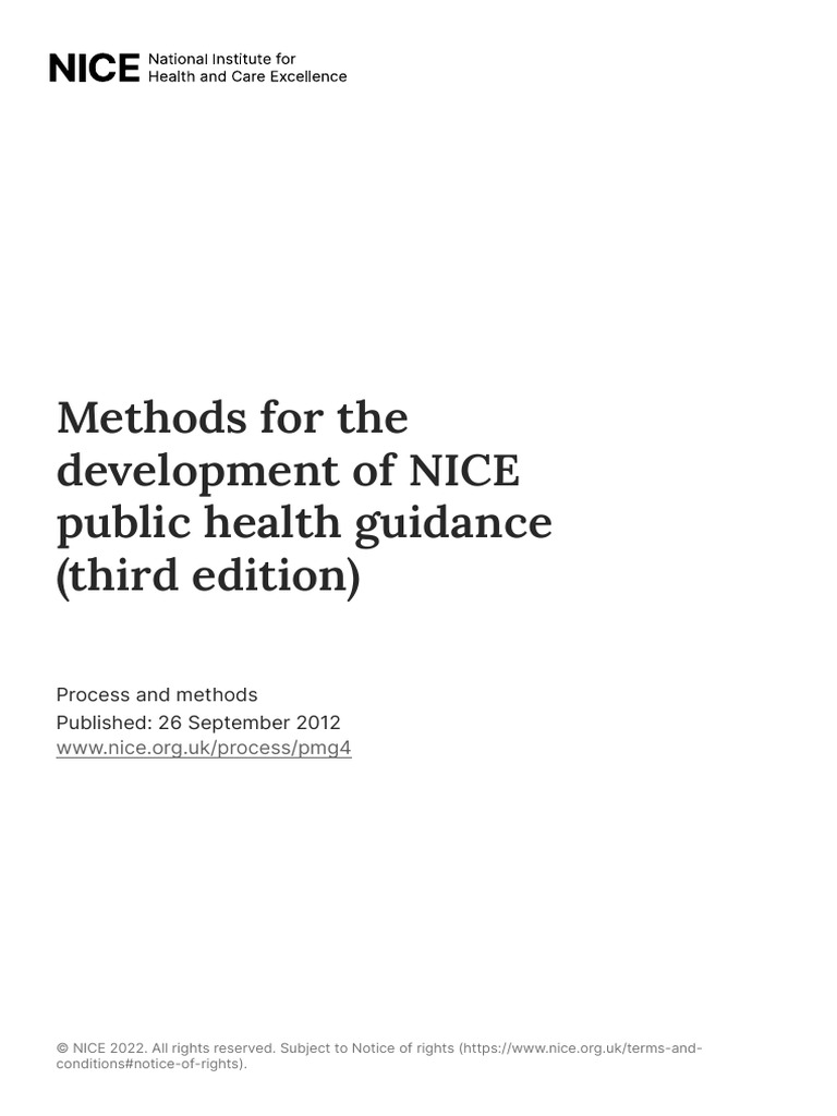 NICE Public Health Guidance Methods | PDF | Randomized Controlled Trial ...
