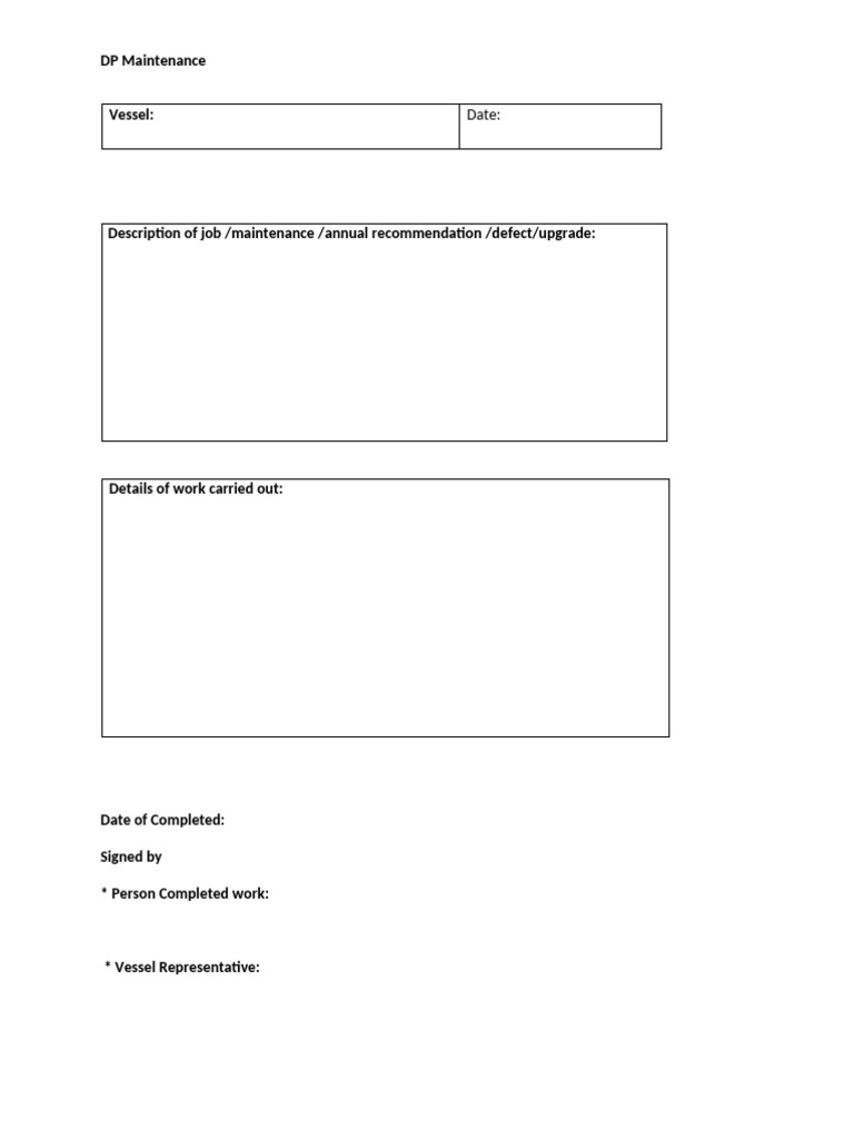 DP Maintenance Log GWM-19834-.001 | PDF | Finance & Money Management | Technology & Engineering