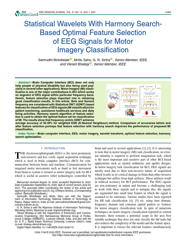 Statistical Wavelets With Harmony Search-Based Optimal Feature Selection of EEG Signals For ...