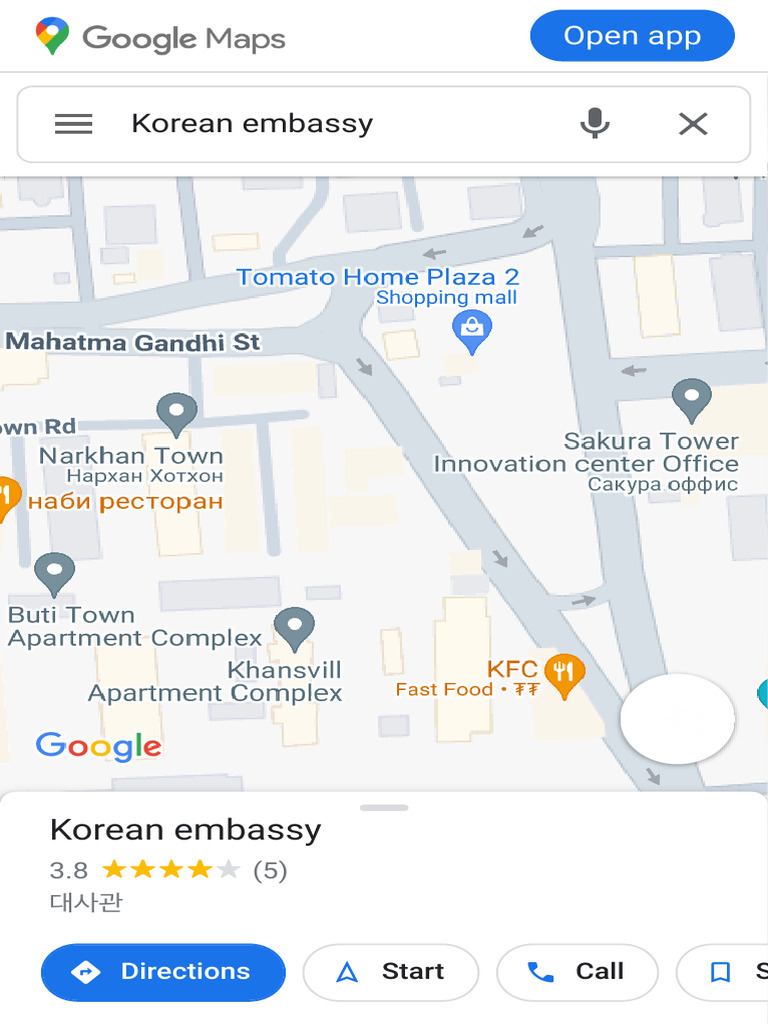 Korean Embassy - Google Maps | PDF