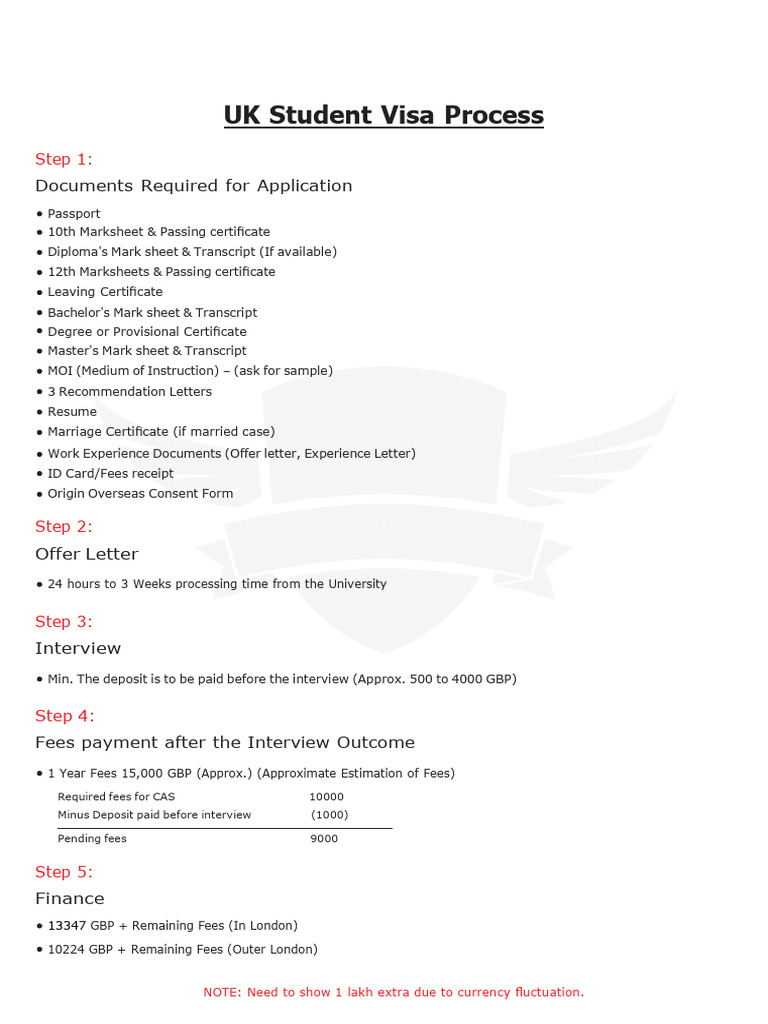 UK Student Visa Documents List | PDF | Business | Finance & Money ...