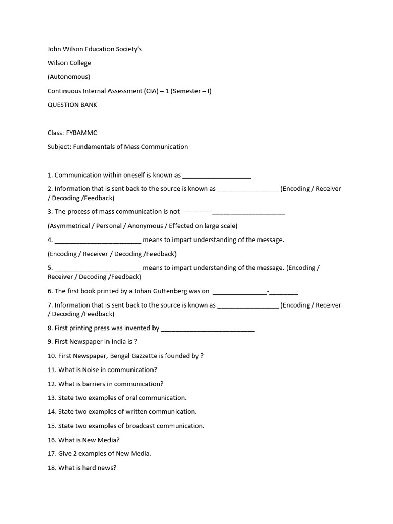 Question Bank Lol | PDF
