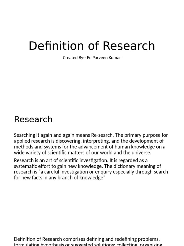 Definition of Research | PDF | Deductive Reasoning | Experiment