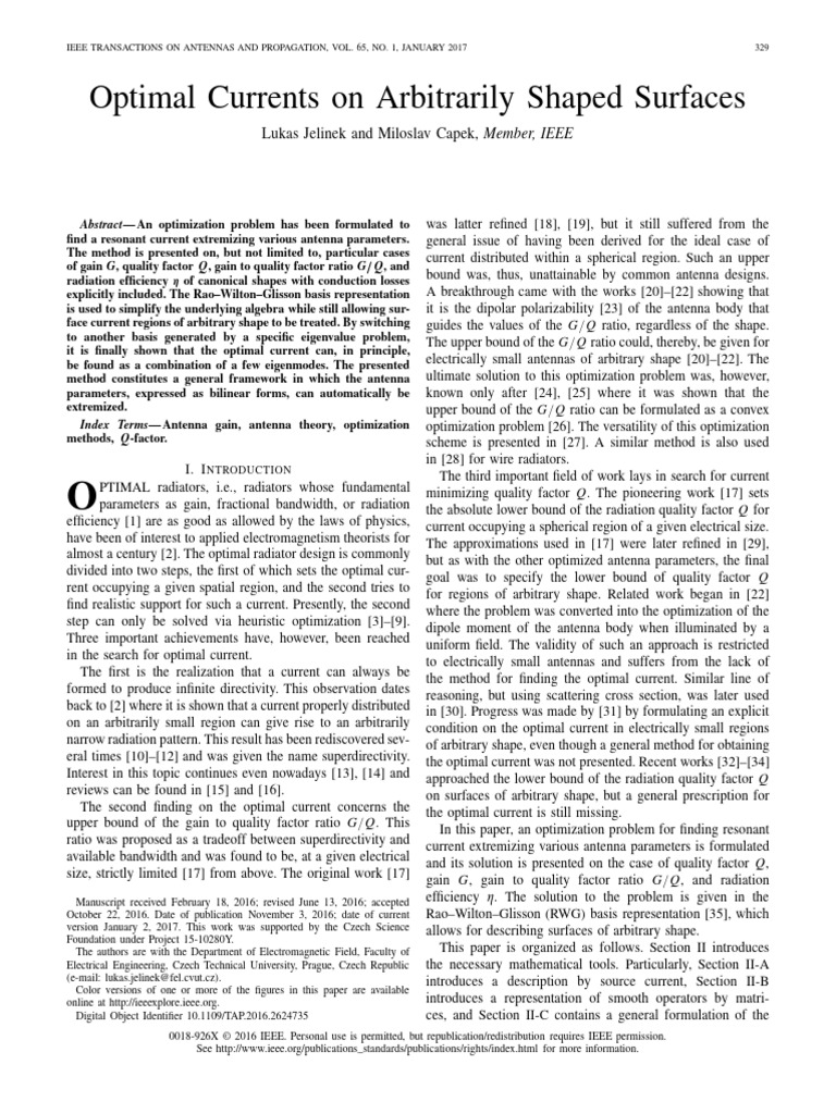 Optimal Currents On Arbitrarily Shaped Surfaces | PDF | Eigenvalues And ...