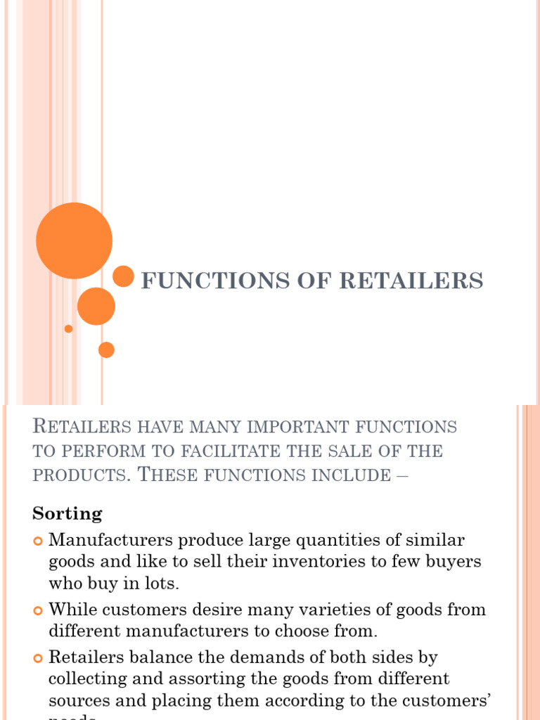 Functions of Retailers | PDF | Retail | Franchising