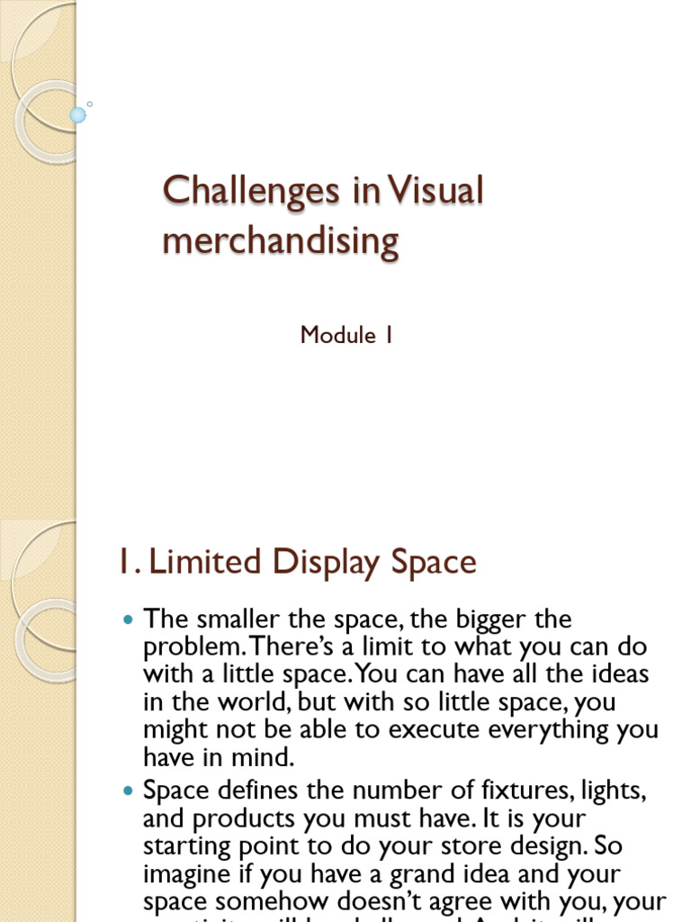 Challenges in Visual Merchandising | PDF | Merchandising | Business ...