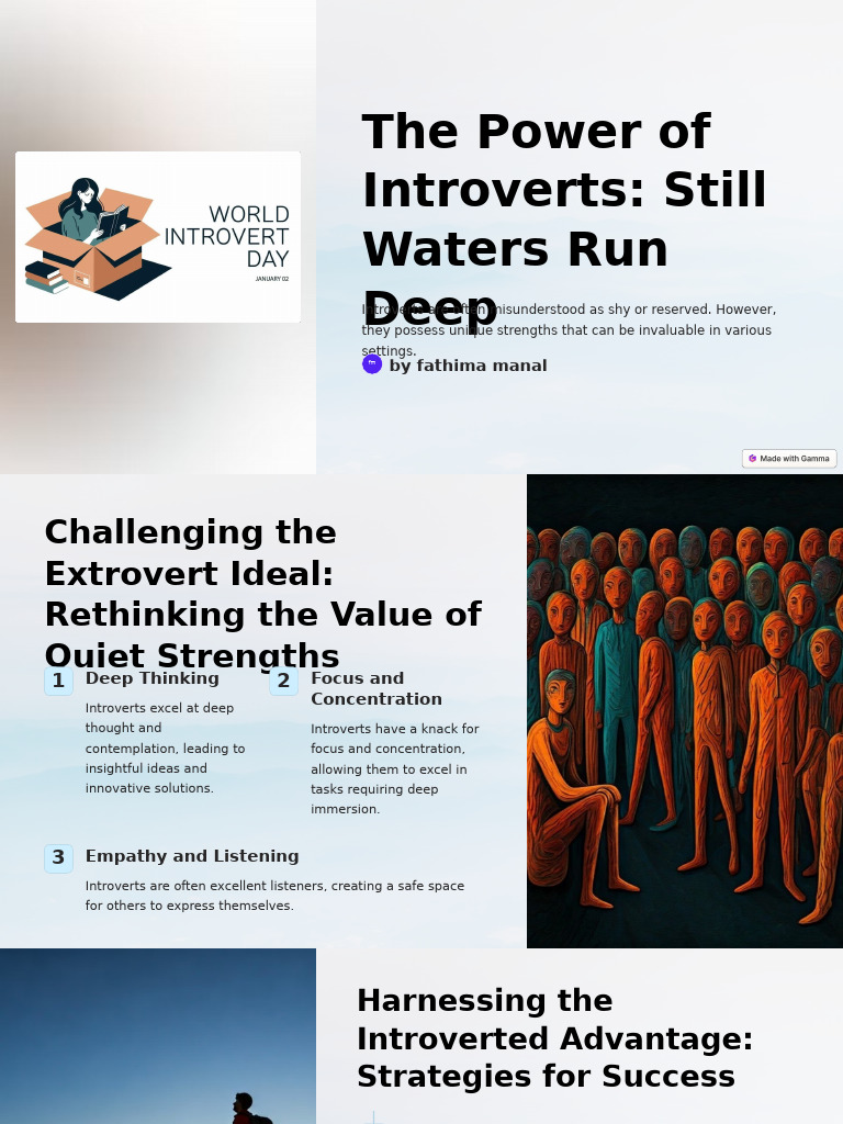 The Power of Introverts Still Waters Run Deep | PDF