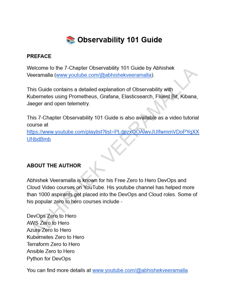 Observability 101 Guide by Abhishek Veeramalla | PDF | Information Technology | Software Engineering